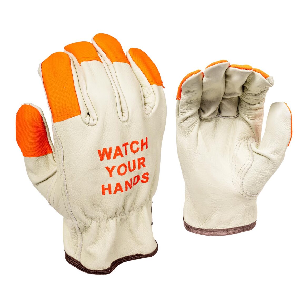 Buffalo Leather Driver with Orange Tips Gloves – Palmer Safety